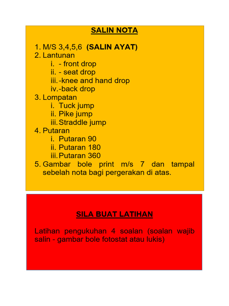 Unit 1 Gimnastik Asas Video | PDF