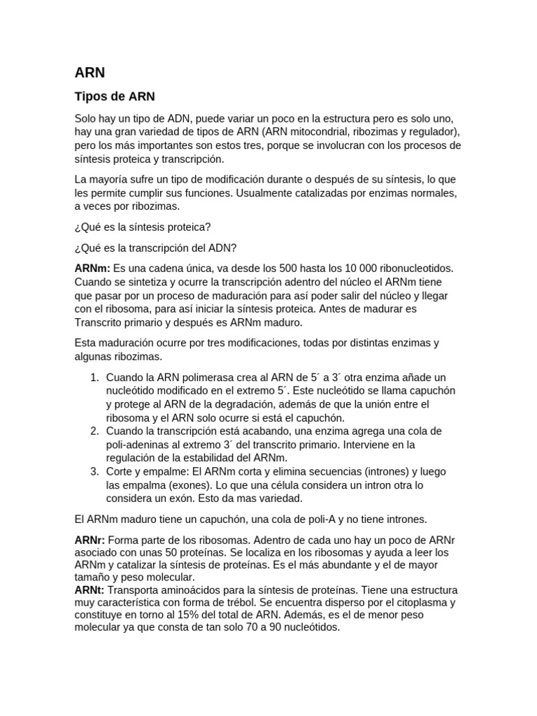 ARN | PDF | Rna | Messenger Rna
