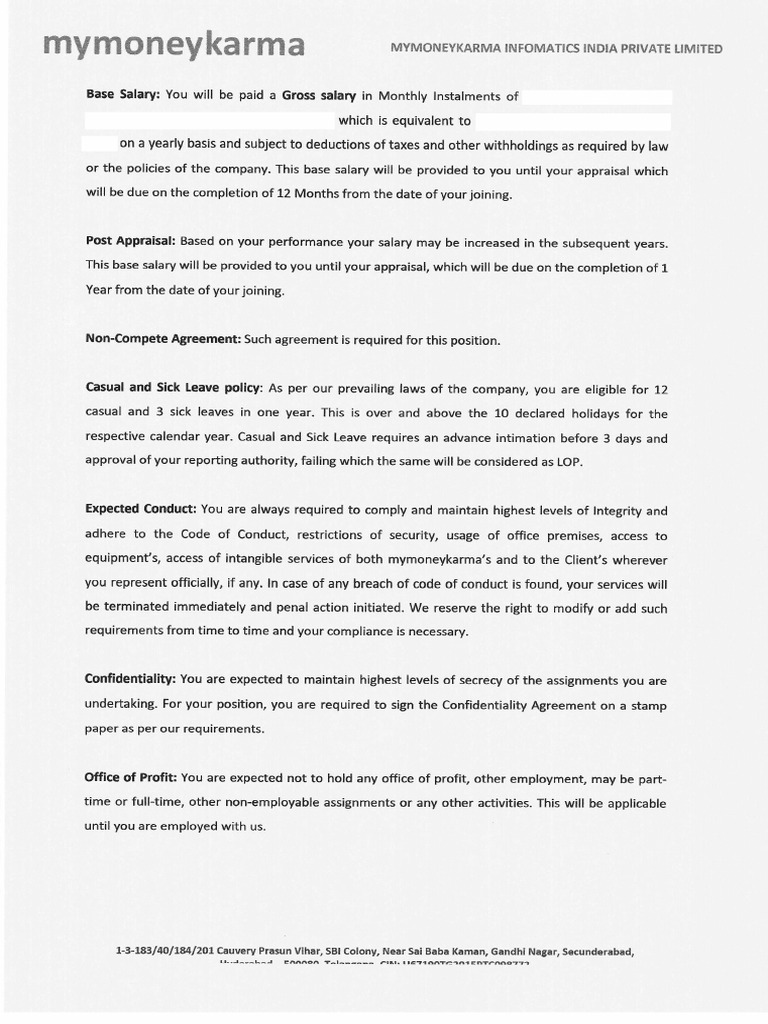 Gourav Kumar Sinha - Appointment Letter - With Signature-Page2 | PDF