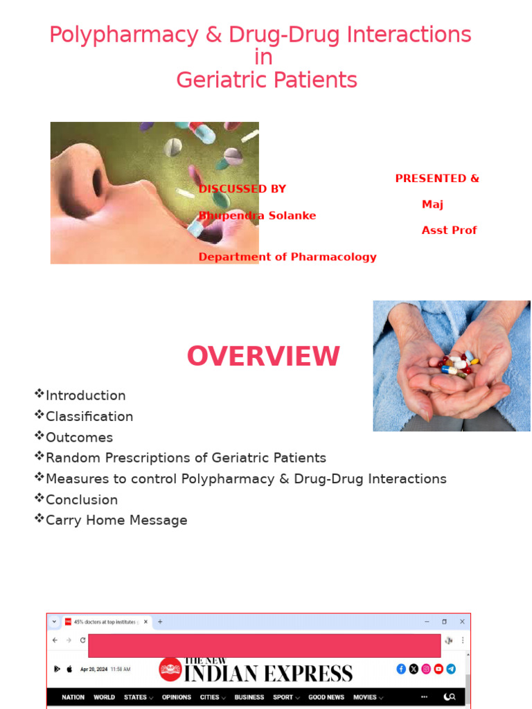 Polypharmacy Drug Drug Interactions in Geriatric Pts Final | PDF ...