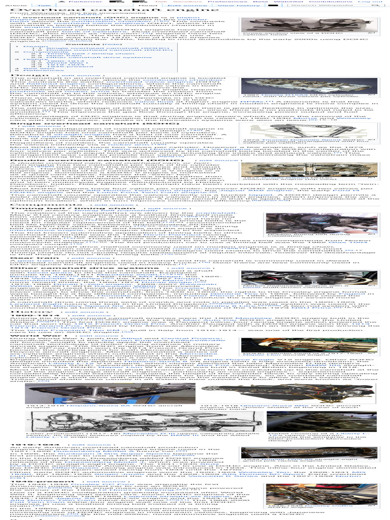 Overhead Camshaft Engine - Wikipedia | PDF | Engines | Propulsion