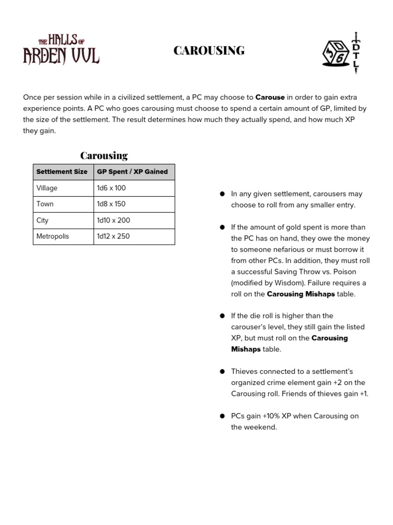 AV Carousing Rules | PDF