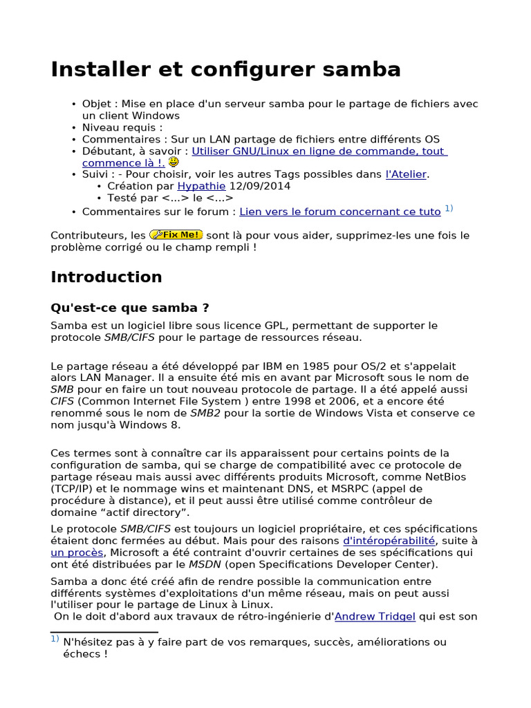 Installer et configurer Samba | PDF | Réseau informatique | Protocoles ...