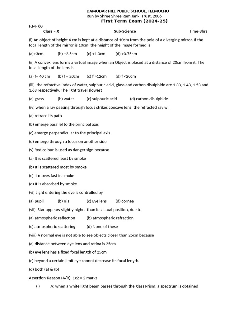 10th phy | PDF | Electromagnetic Radiation | Glass Applications
