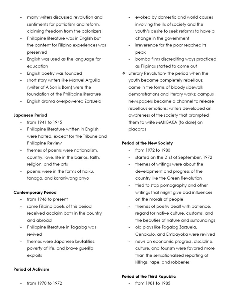 21st Cent Phil Lit Notes-Pages-4 | PDF | Philippines | Writing
