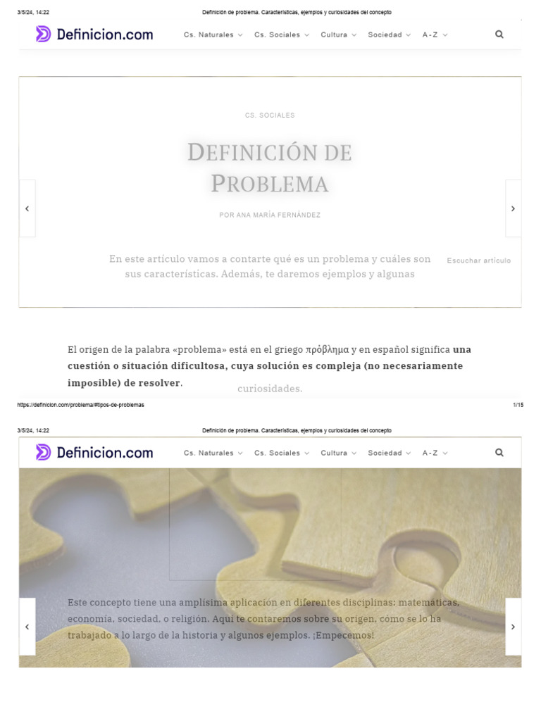 Definición y características del problema | PDF | Matemáticas ...