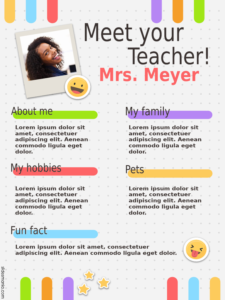 A4 Meet The Teacher 002 SlidesMania | PDF