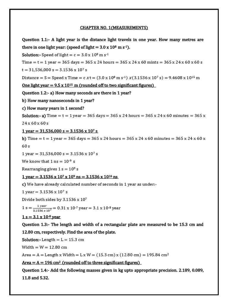 Numerical Problems (First Year Physics) ptb final | PDF | Rotation Around A Fixed Axis | Mechanics
