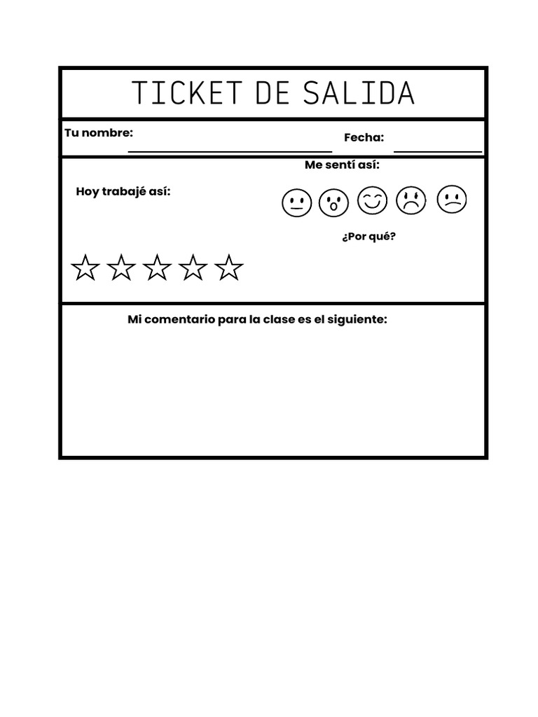 Ticket de Salida: Reflexiones Diarias | PDF