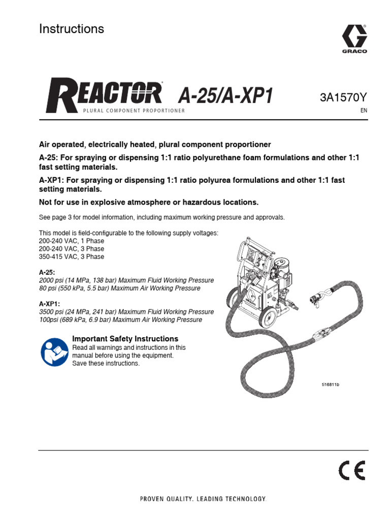 A-25/A-XP1 Plural Component Proportioner | PDF | Personal Protective ...