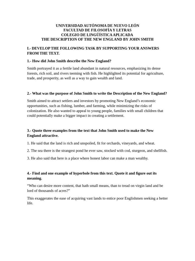John Smith's New England Description | PDF | Economies