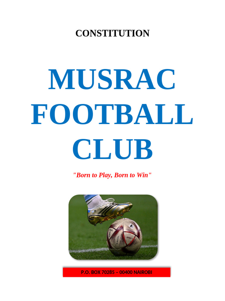 Constitution Musrac Football Club | PDF | Committee | Government