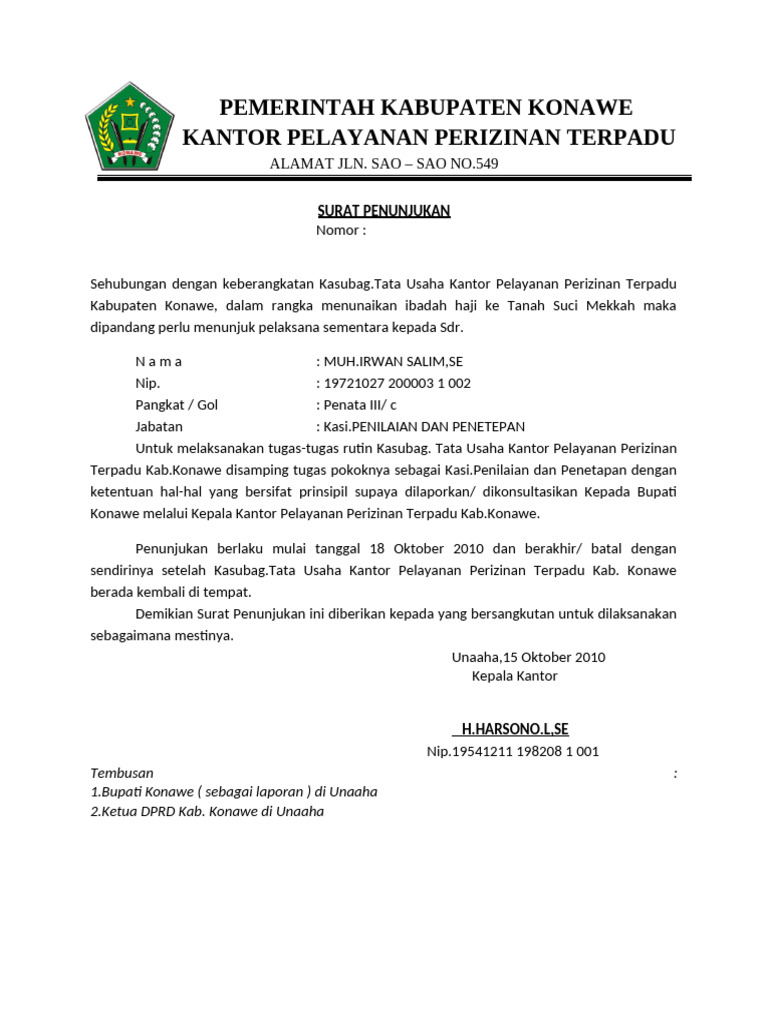 Surat Penunjukan | PDF