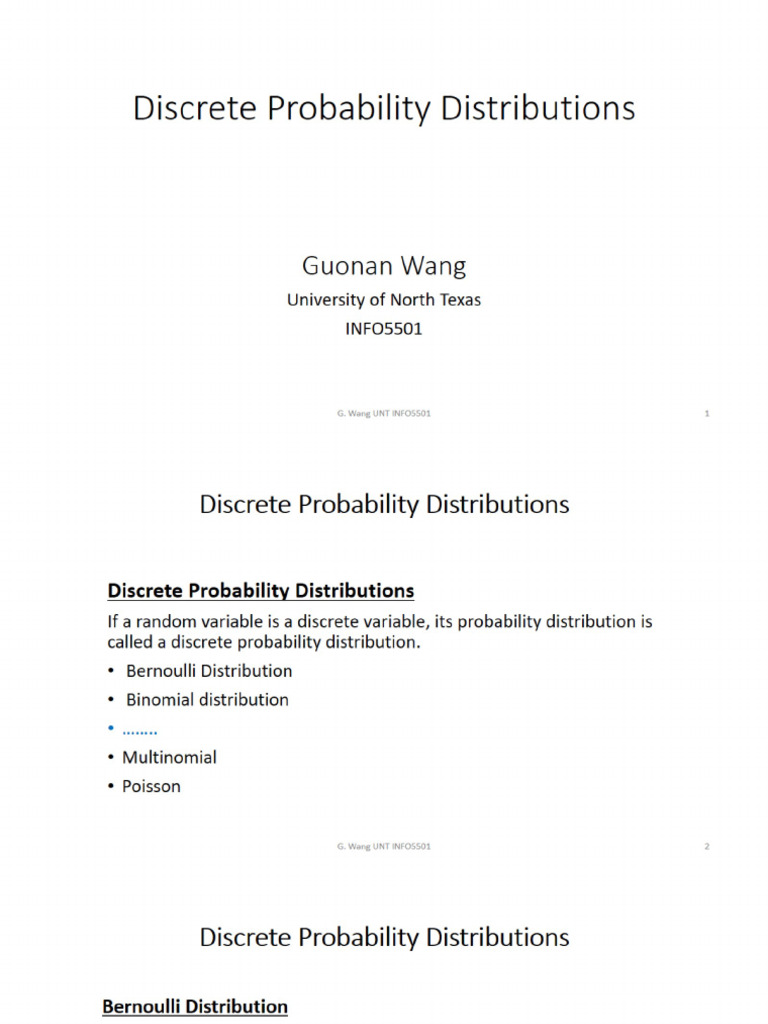 Discrete Probability Distributions | PDF