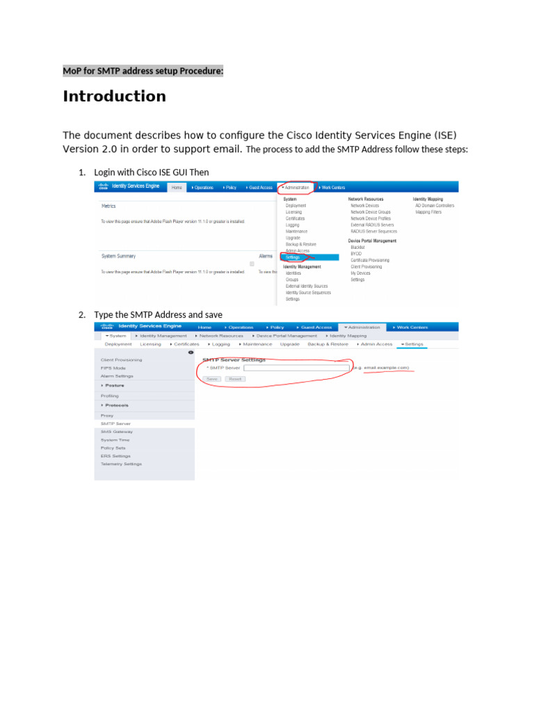 SMTP Setup for Cisco ISE 2.0 | PDF