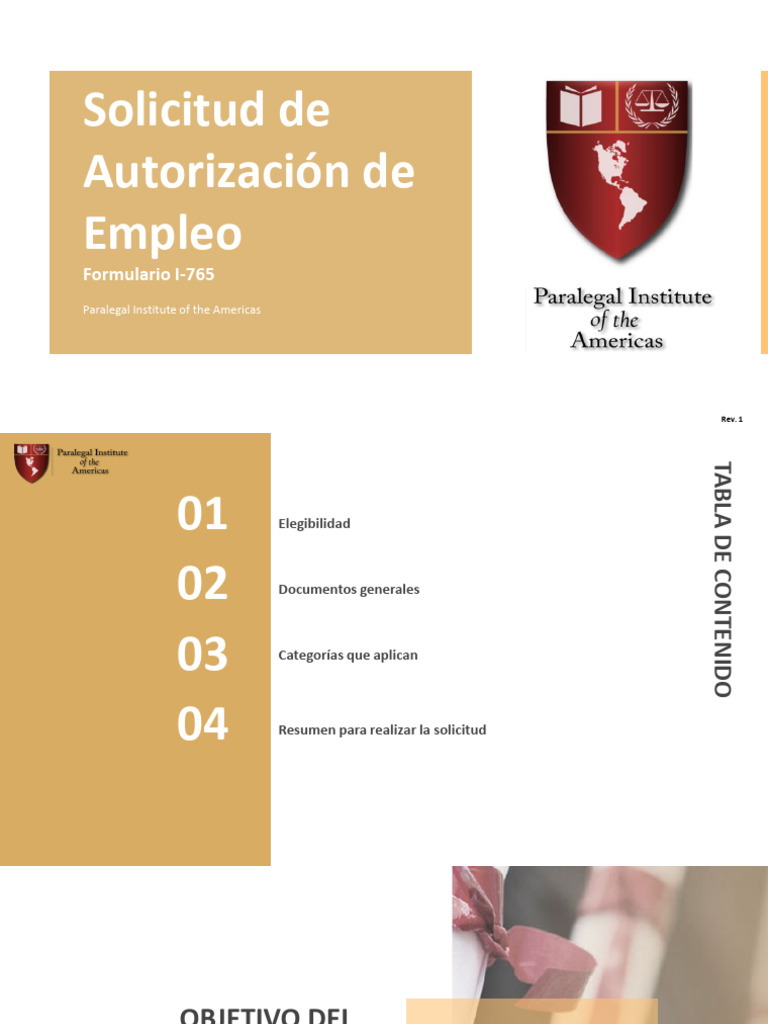Paralegal Cap IV Form I-765 Leccion 2 - Power Point | PDF | Inmigración