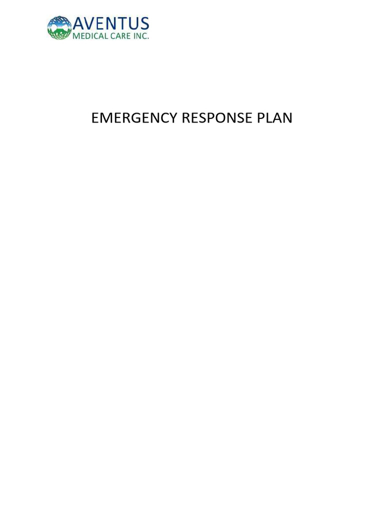 Emergency Response Plan With Evac | PDF | Emergency | First Aid