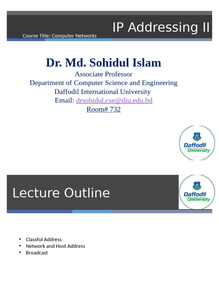 Lab Lecture 2 IP - Addressing II | PDF | Computer Network | Internet Architecture