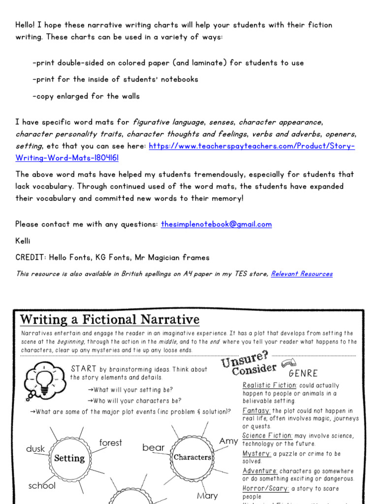 Narrative Writing Charts for Students | PDF | Narrative | Plot (Narrative)