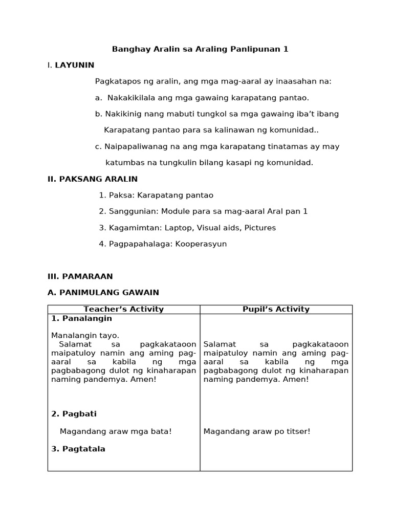 IBCAS CHERLYN LESSON PLAN Aral Pan 2 | PDF