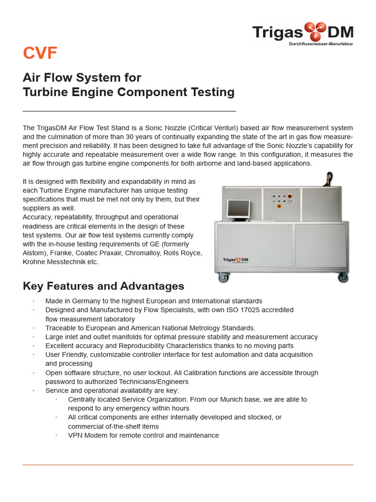 CVF Turbine Blade Prover - E | PDF | Calibration | Accuracy And Precision