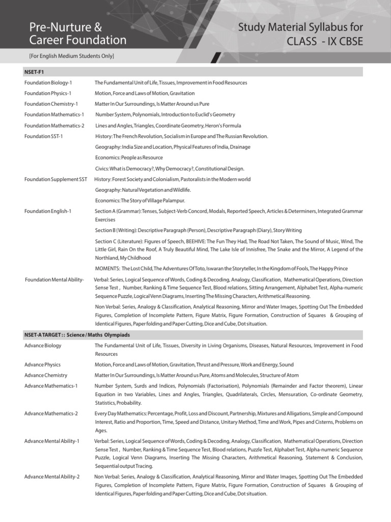 Class IX CBSE Study Material Overview | PDF | Mathematics | Geometry