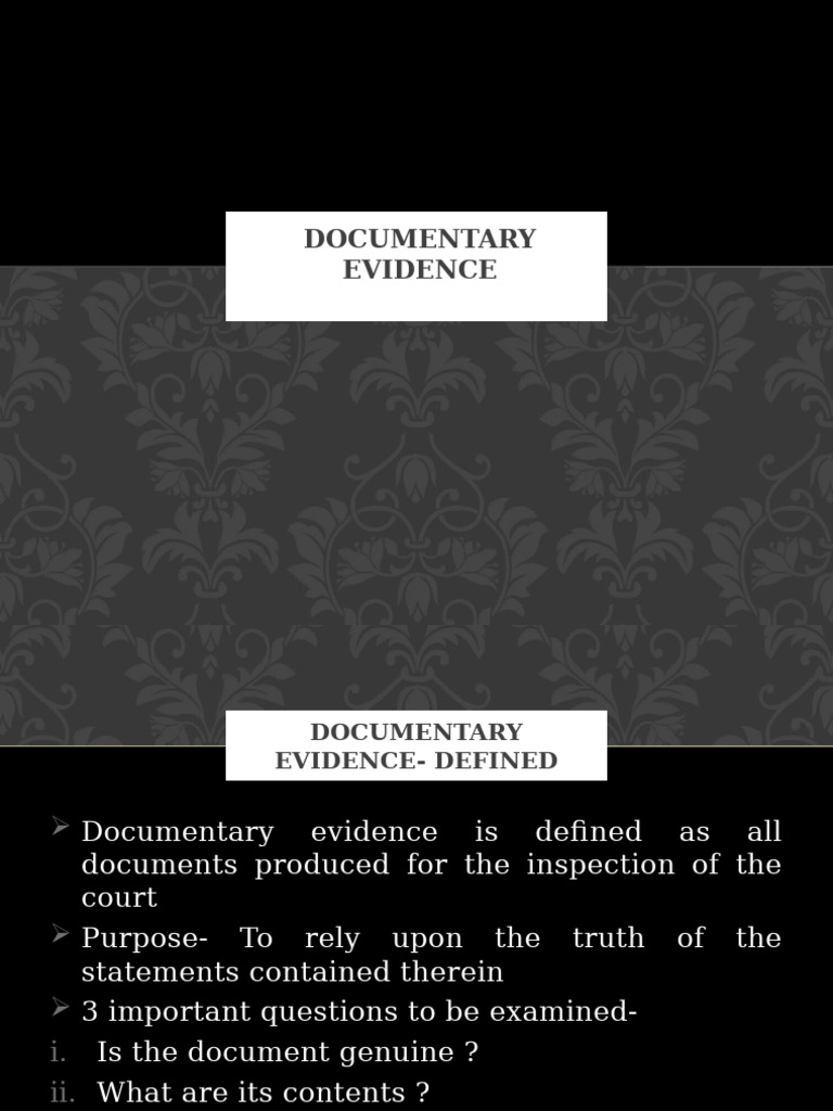 Understanding Documentary Evidence | PDF | Justice | Crime & Violence