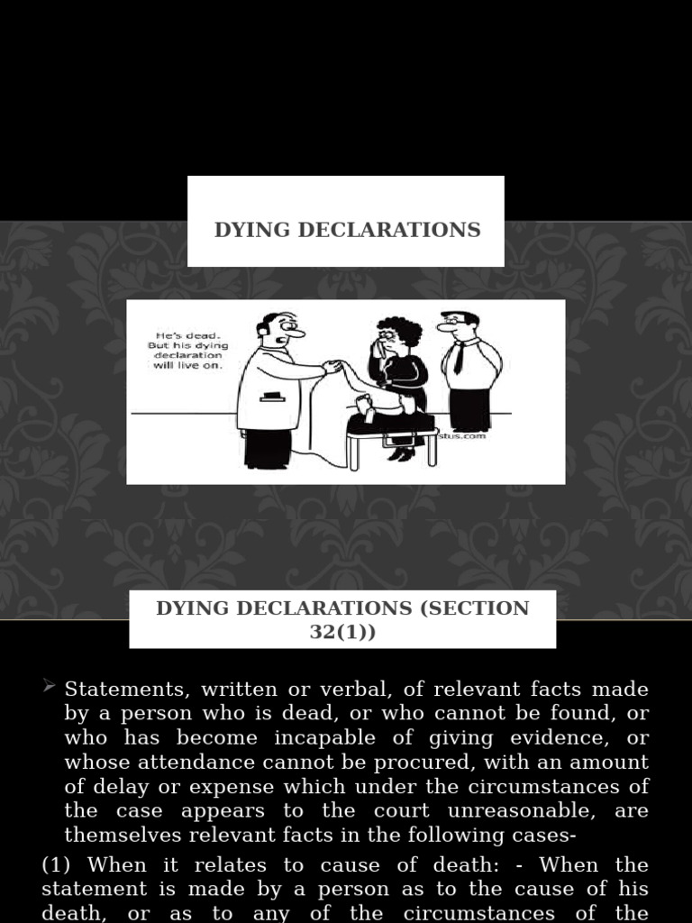 Dying Declarations | PDF | Evidence (Law) | Evidence