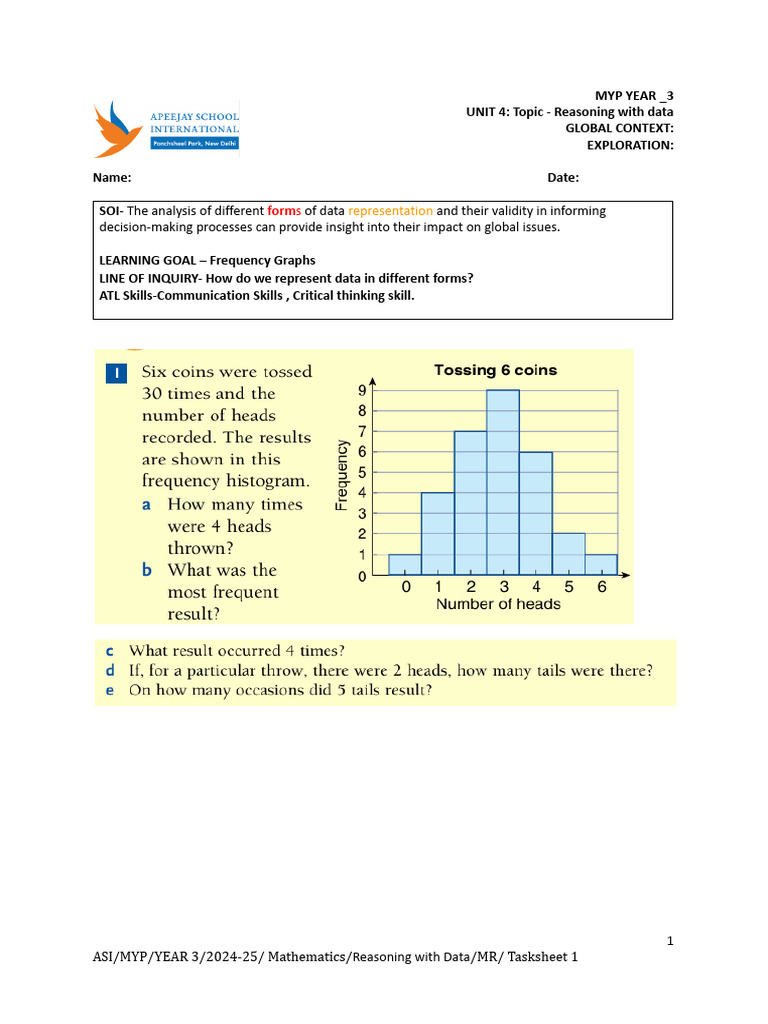 MYP 3 Task sheet 1.docx | PDF