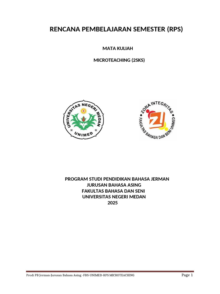 RPS Microteaching 2025 FBS UNIMED | PDF