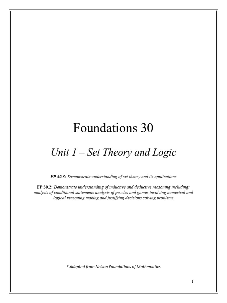 Set Theory and Logic Fundamentals | PDF | Set (Mathematics) | Empty Set