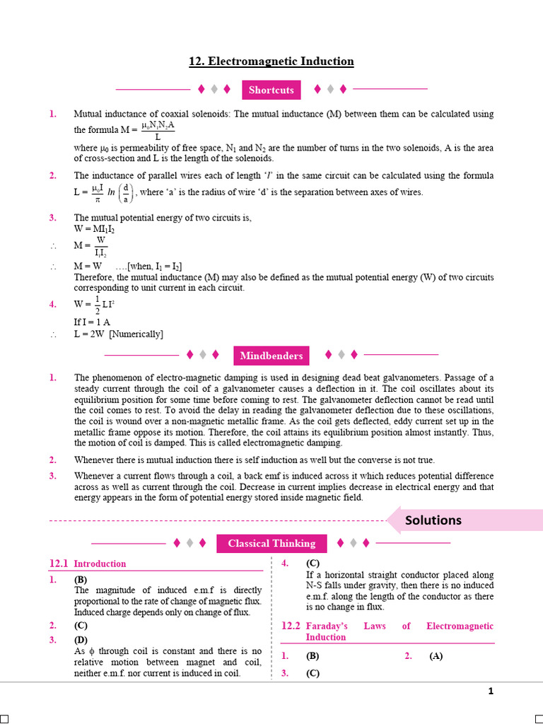 Electromagnetic Induction Concepts Explained | PDF | Electromagnetic Induction | Inductor