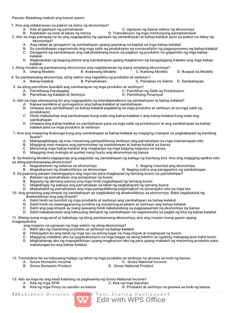 AP9 3rd Quarter Exam | PDF