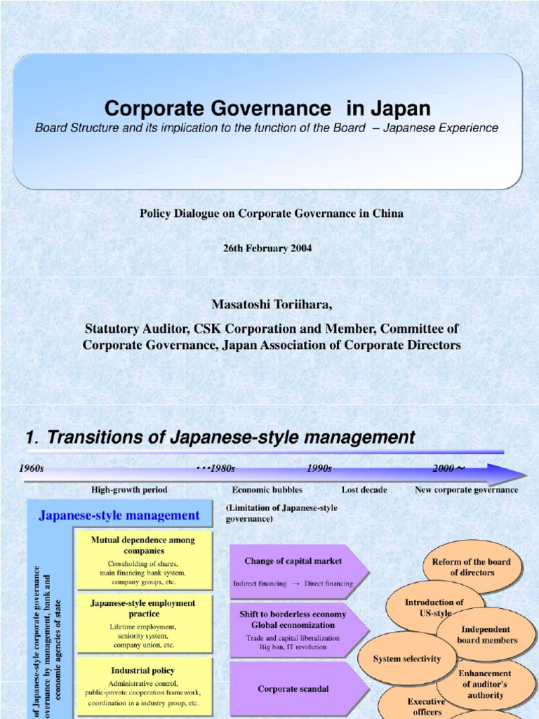 Japan Corporate Governance | PDF