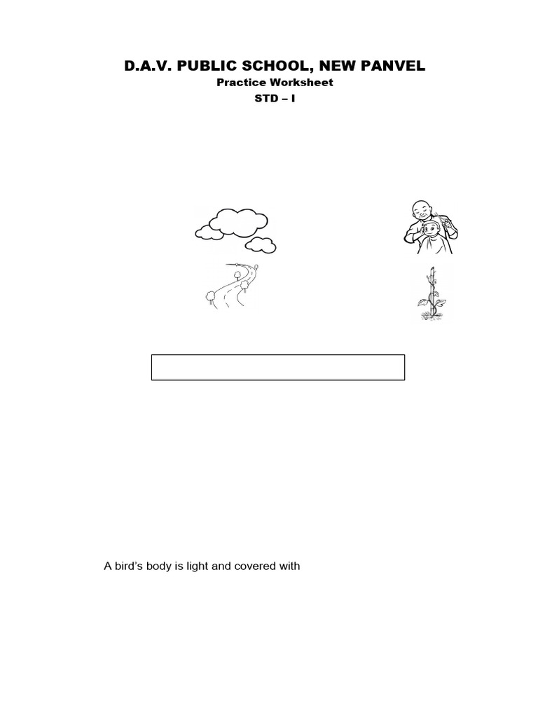 EVS STD - 1 Practice Worksheet Unit-3 | PDF