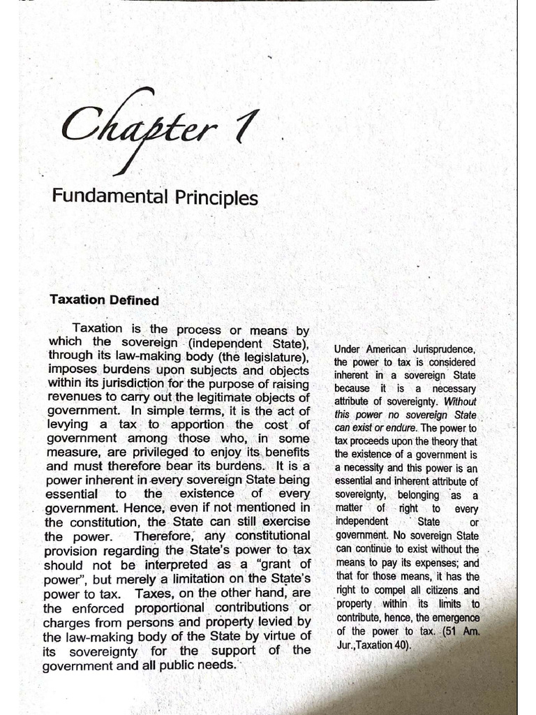 Chapter 1 Income Taxation by Tabag 2024 Edition | PDF