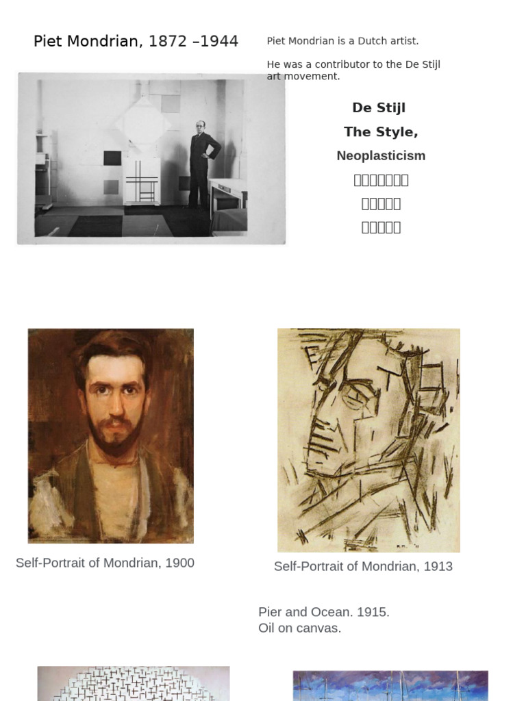 Piet Mondrian: De Stijl Artist Overview | PDF