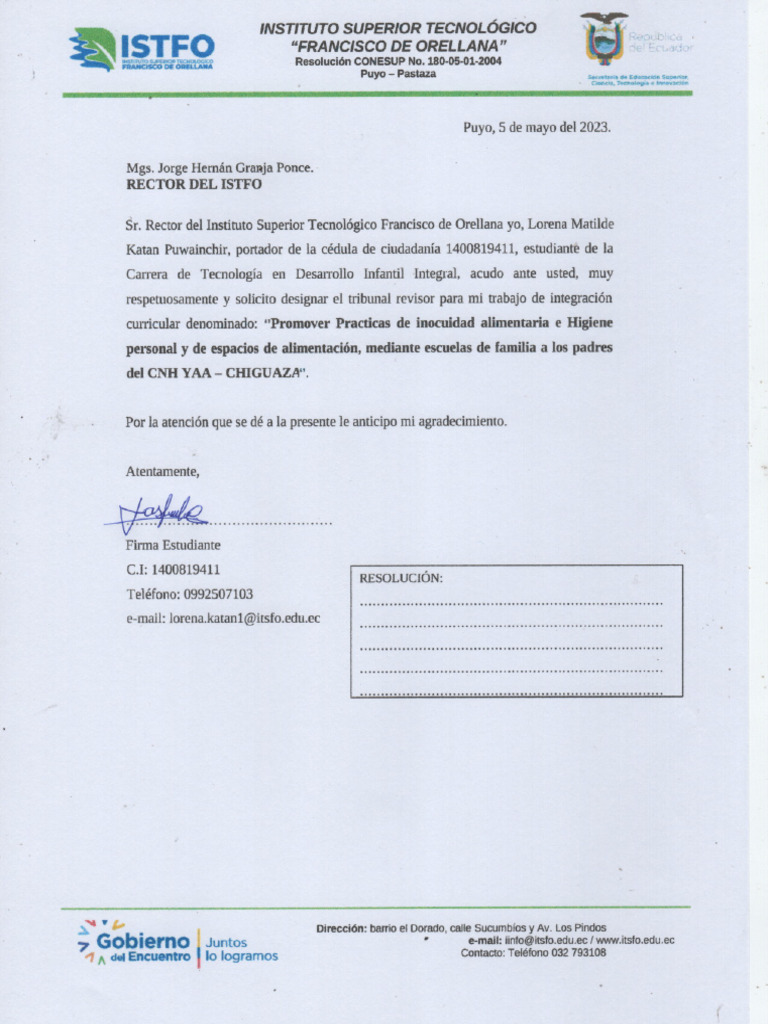 Solicitud Rector | PDF