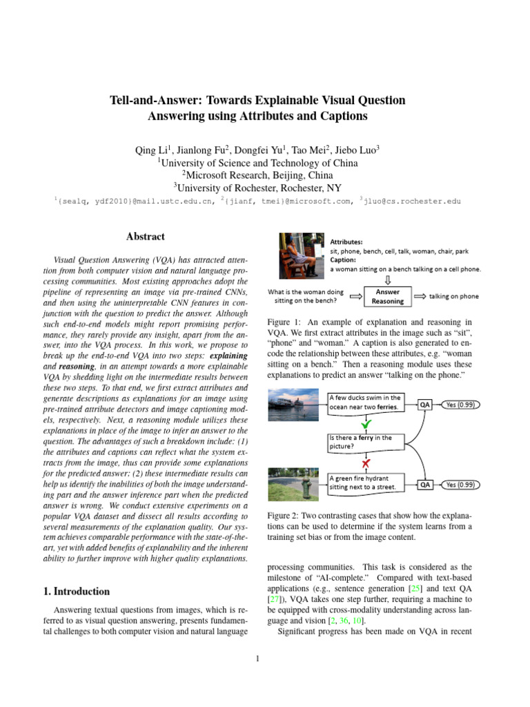 Tell-And-Answer Towards Explainable Visual Question | PDF | Attention ...