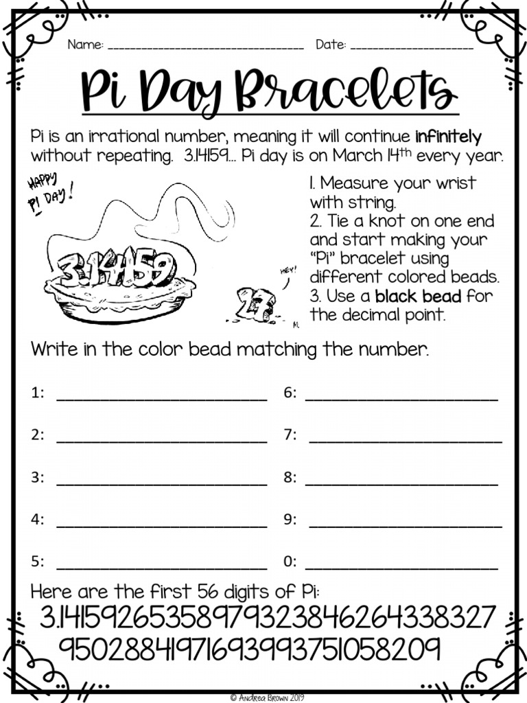 DIY Pi Day Bracelet Instructions | PDF | Pi | Circle