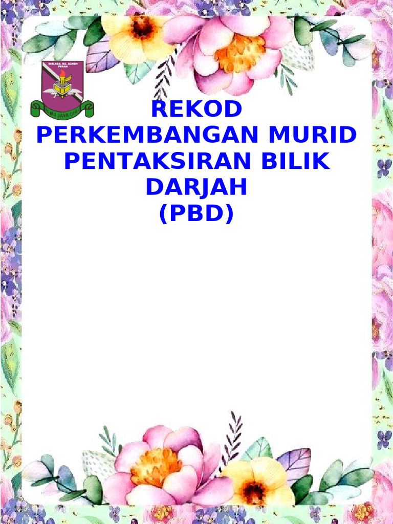 Cover Rekod Perkembangan Murid | PDF