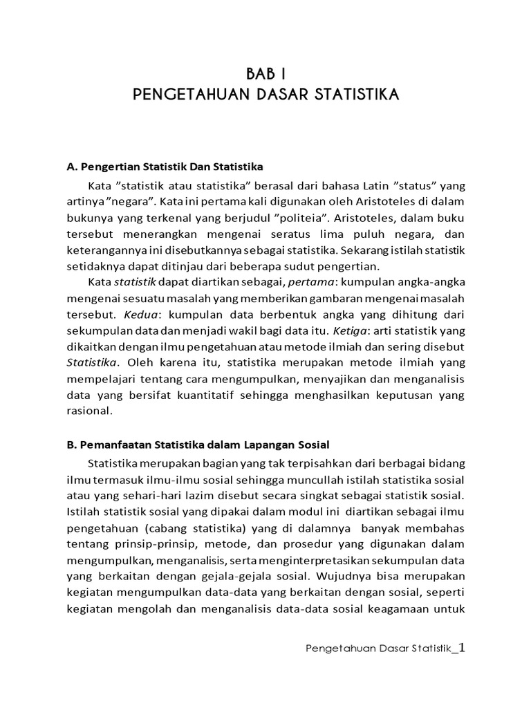 Buku Statistik Sosial - Dasar2 | PDF