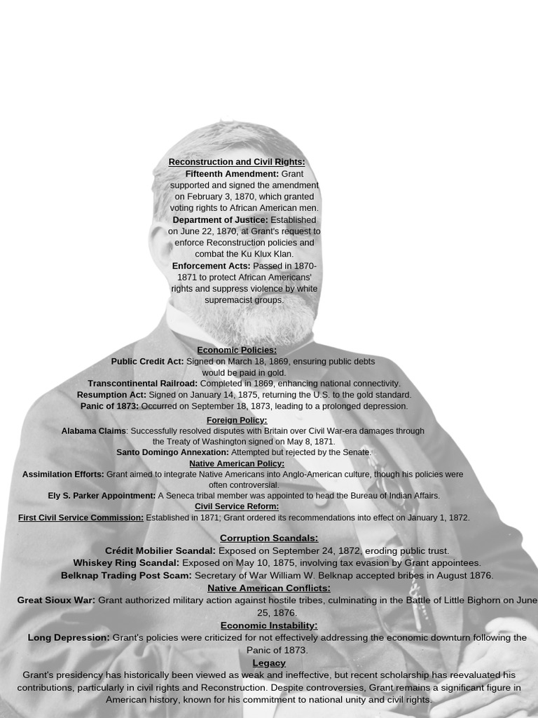 Grant factsheet | PDF | Reconstruction Era | Native Americans In The ...