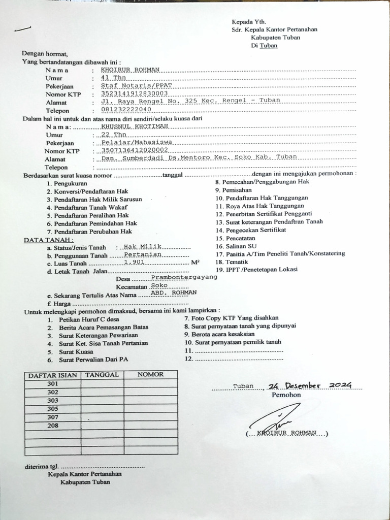 Permohonan Khusnul | PDF