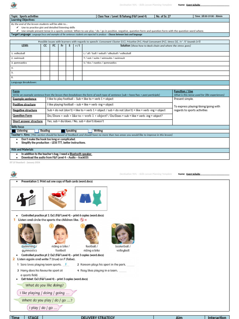Lesson Plan Pdf Verb Vocabulary