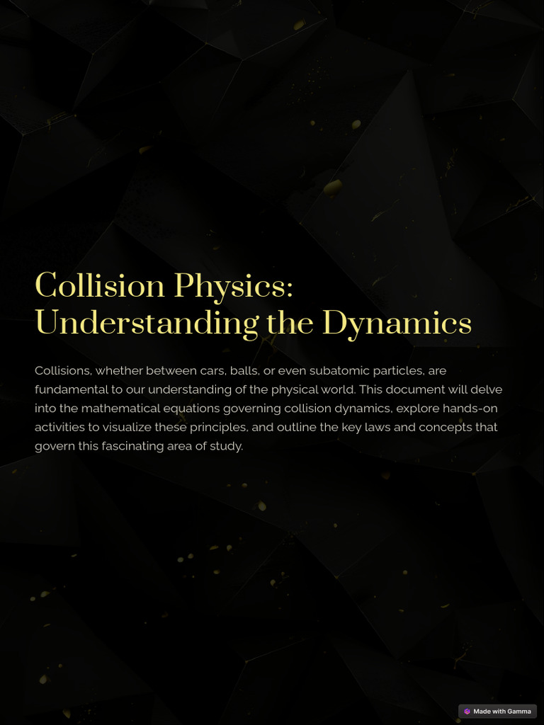 Collision Physics: Laws & Equations Explained | PDF | Collision | Momentum
