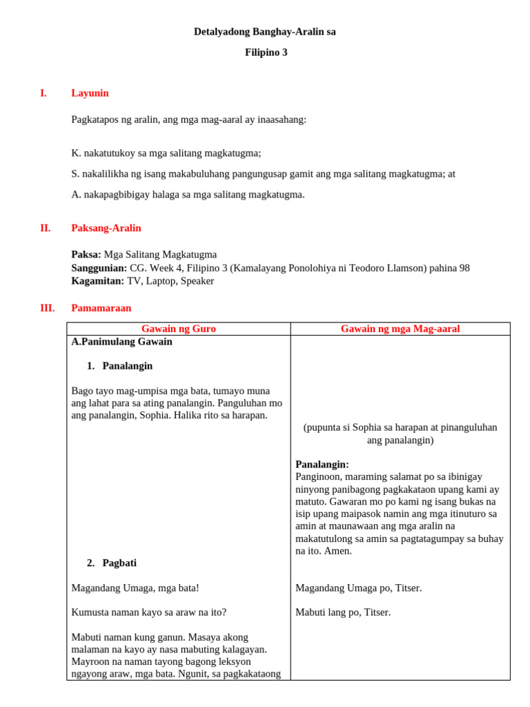 615617615 Filipino 3 Detailed Lesson Plan (1) | PDF