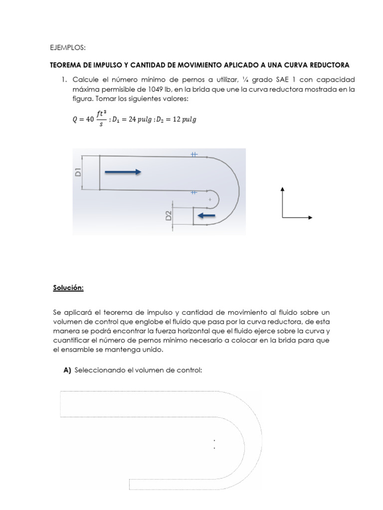 Cálculo de Pernos y Fuerzas en Fluidos | PDF | Flujo | Integral