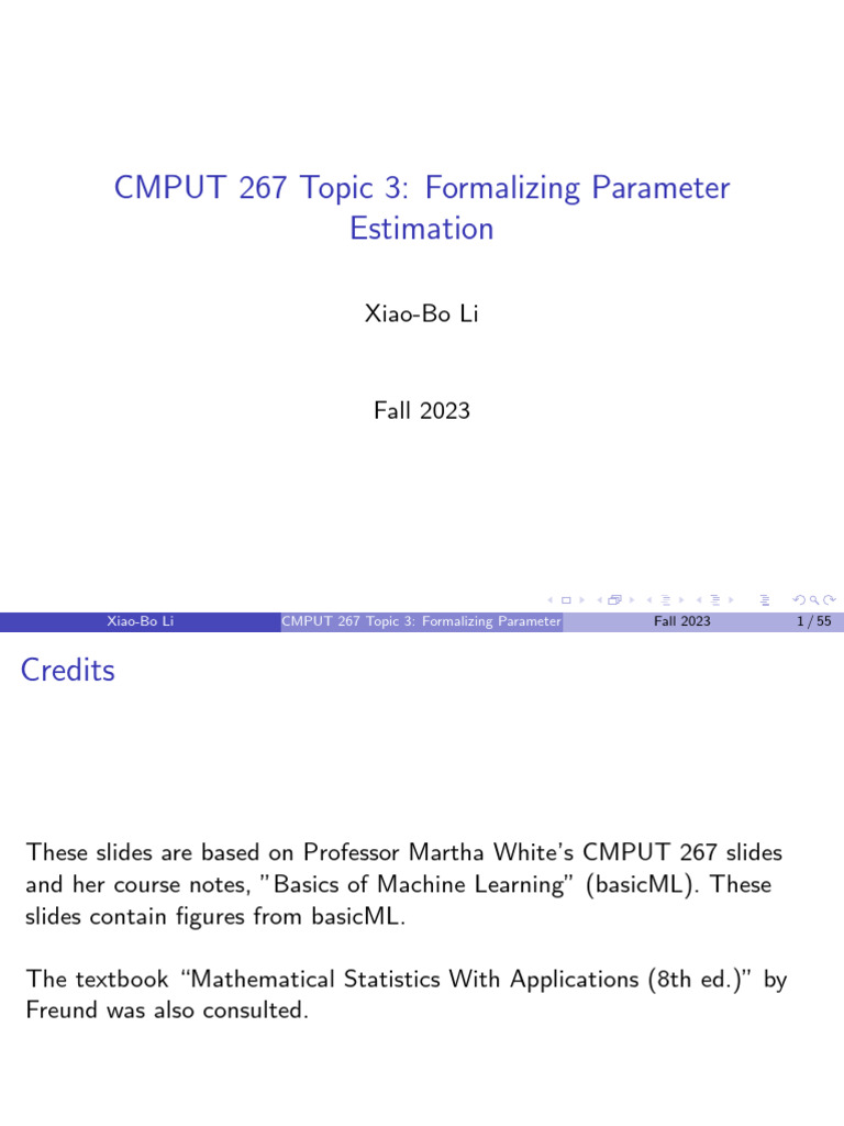 topic3_formalizing_estimation_Oct112023 | PDF | Estimator | Bias Of An Estimator