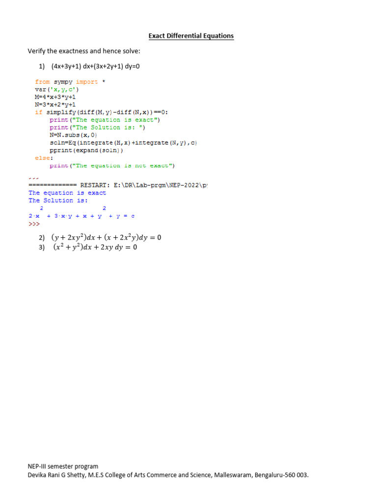 Labprograms-NEP-3rdsem-DR-updated | PDF | Equations | Functions And ...